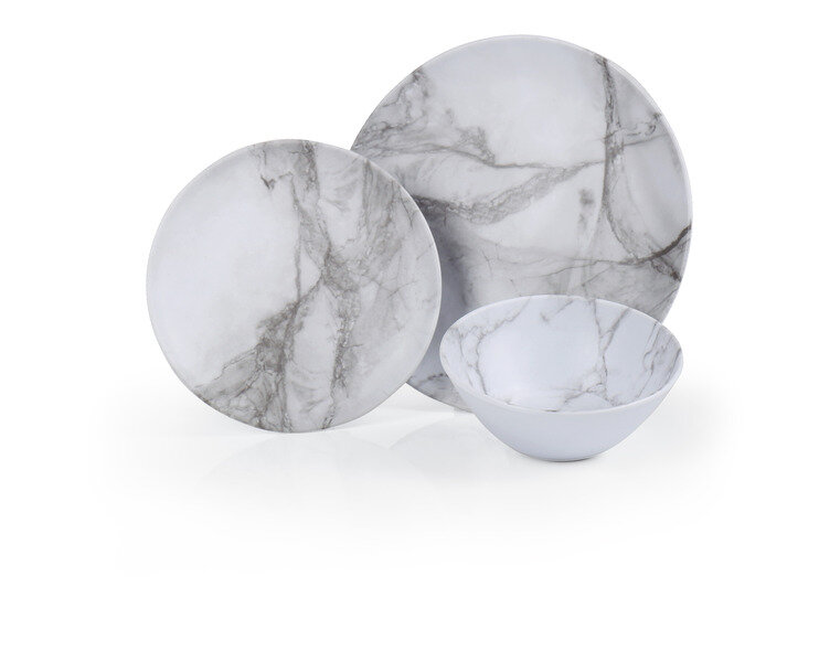 Melamin Geschirrset MARMOR - Für 2 Personen von Camp4, 25,00 CHF